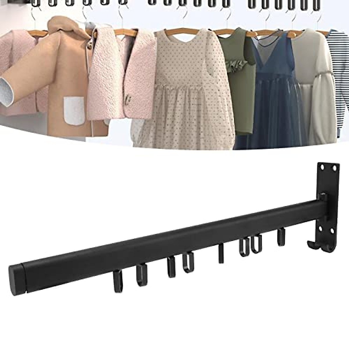 Natudeco Clothes Drying Rack Wall Mounted Clothes Rack Space Saving Dryer Rack Retractable Laundry Drying Rack for Outdoor Balcony Laundry Bathroom