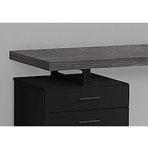Monarch Specialties Computer Desk with File Cabinet - Lef or Right Set- Up - 48"L (Black - Grey Top)