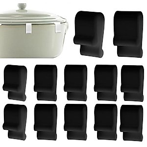 12PACK Dutch Oven Lid Protector Clips,Silicone Pan Protectors,Oven Lid Flexible Bumper Protector Clips,Cookware Protector Clips, Cookware Protector Replacement Clip,Pot Bumpers for Tacking Cookware
