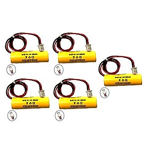 (5 Pack) 1.2v 900mAh Exit Sign Emergency Light NiCad Battery Replacement Unitech AA900mAh OSA268 ELB CS01 Lithonia 1.2v AA 1000mah Ni-CD Battery EXR LED EL M6 White Connector