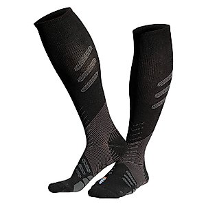 Vitalsox Sports Outdoor Compression Pair Equilibrium Socks, Black, Large US