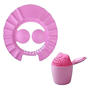 Rinser Rinse Cup Baby Shampoo Shower Bathing Protect Soft Cap Hat Baby Bath Set