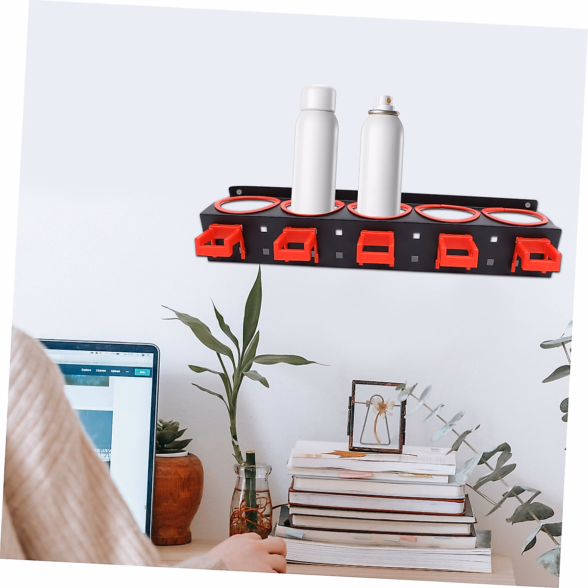 OSOLADY Bottle Holder Rack for Spray Bottle Spray Bottle Hook Spray Can Organizer Spray Can Holder Spray Bottle Rack Detailing Tools Holder Garage Bottle Organizer Paint Bottle Rack Iron