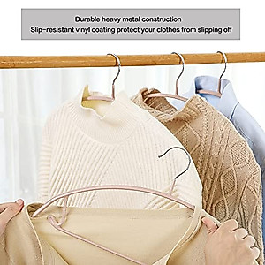 YQMY Standard Hangers Clothes Hanger,No Bump Hangers Rubber Coated Contour Metal Hanger, Sweater Hanger,Coat Jacket Hangers,Suit Hanger,Ultra Thin Space Saving T-Shirt Hanger (White,Heavy Duty 10)