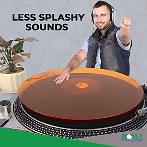 Acrylic Turntable Mat-Platter Vinyl Slipmat for 12 Inches LP Players-Reduced Noise & Improves Sound Quality & Provides Tighter Bass-Anti Static Record Player Mat.