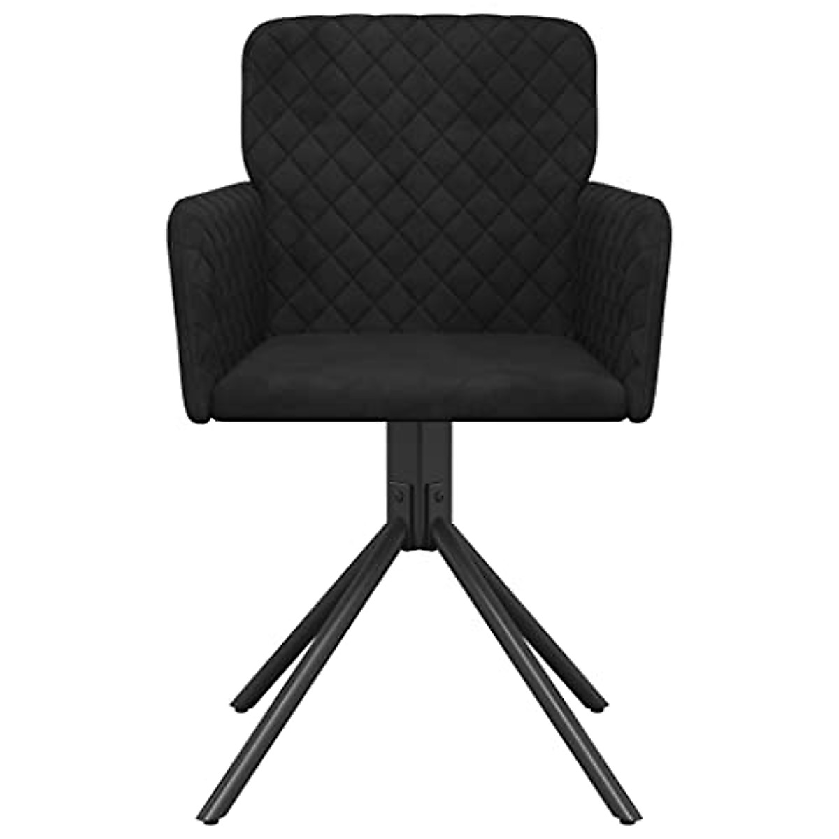 vidaXL Set of 2 Swivel Dining Chairs Black Velvet - Luxurious Material - Modern Design - Comfortable Foam Filling - Velvet Upholstered Seats with Armrests
