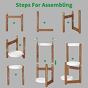 OERGKE Plant Stand Indoor Outdoor, 3 Tier Tall Wood Plant Shelf for Multiple Plants, Tiered Flower Pot Shelves Plant Holder for Patio Garden Corner Balcony Living Room Boho Deco (Walnut)