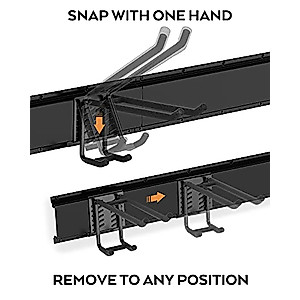 INCLY Garage Tool Storage Rack, 12 PCS Garden Yard Tool Organizer Wall Mount, 72 Inch Adjustable Heavy Duty Steel Garage Organization System with 3 Racks & 9 Wall Hooks