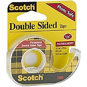 Scotch 378988 Double Sided Tape with Dispenser 1/2-Inch x 6.94 yds. Clear (136)