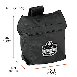 Carry Pouch for Half Mask Respirators, Straps to Attach Around Belt, Cover Flap Closure, 8.5" L x, 3" W, 7" H, Ergodyne Arsenal 5182,Black