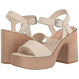 Dolce Vita Women's Wallis Heeled Sandal, Ivory Leather, 10