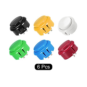 Rebower Momentary Game Push Button Switches Game Button [Arcade Video Games] 30mm Red/Green/Blue/Yellow/Black/White 12