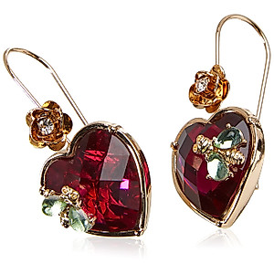 Betsey Johnson Stone Heart Drop Earrings