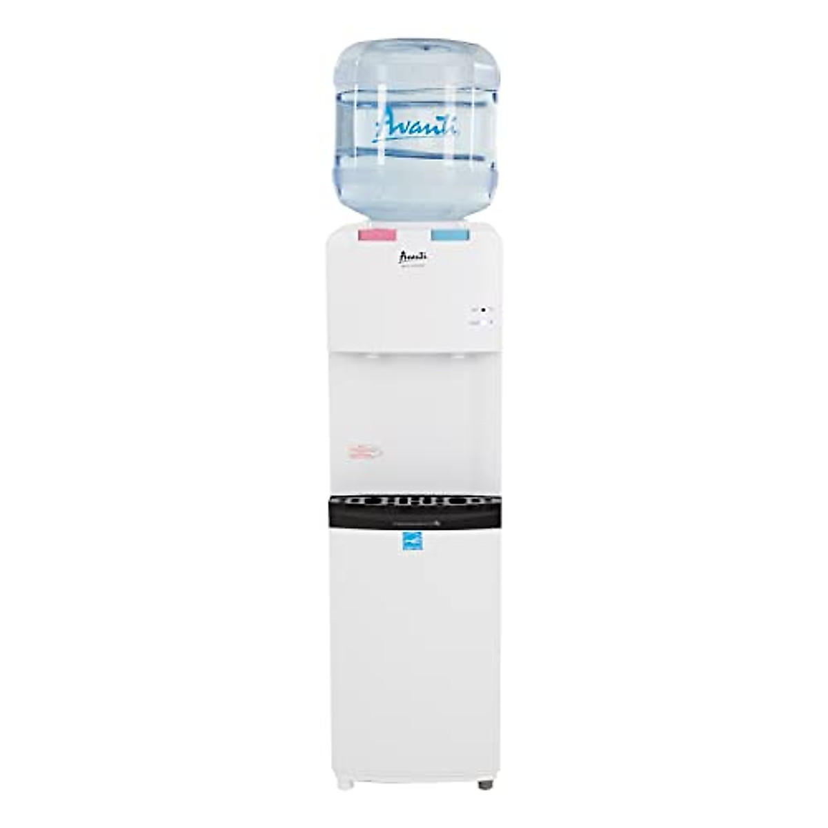 Avanti Water Cooler Dispenser Top Loading, Holds 3 & 5 Gallon Bottles with Stainless Steel Reservoir, Cold and Hot Temperature, Perfect for Homes, Kitchens, Offices, Dorms, 5-Gallon, White