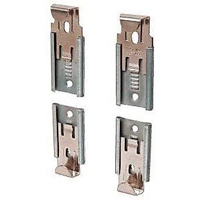 CRL Nickel Plated Adjustable Mirror Clip set for 1/4 in (6 mm) Straight Edge Glass - Package
