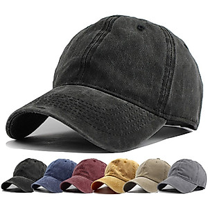 HH HOFNEN Men Women Washed Distressed Twill Baseball Cap Vintage Adjustable Dad Hat