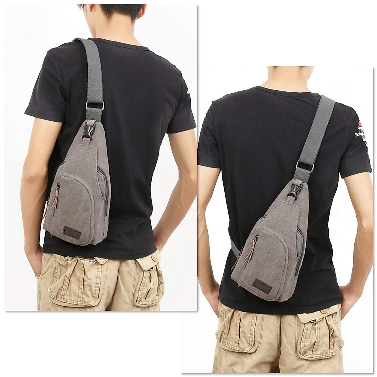 Kalevel Outdoor Travel Crossbody Backpack Casual Chest Bag Men Women (Gray,S)