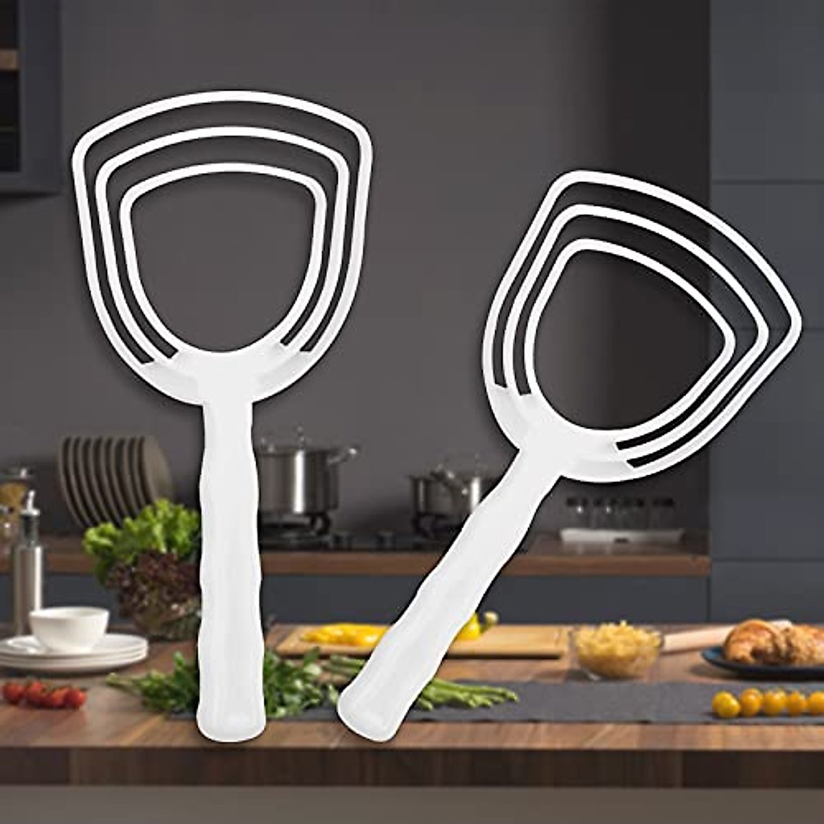 2 Pieces Meat Scraper Bone Dust Scraper Bone Scraper，Professional Square Polyethylene Bone Dust Scraper, Kitchen Catering Kitchenware Square Bone Fish Scales Dust Remover (White)