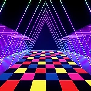 UNICORN ELEMENT Neon Dance Floor Light Up Dance Floor UV Blacklight Reactive Aisle Runners Glow in The Dark, Birthday Disco Neon Party Decoration Supplies 78.7inchx59inch (1 Pack