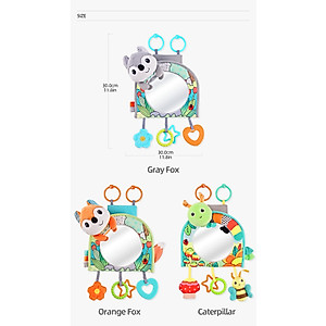 Koty Infant Car Seat Toy - Kick and Play Activity Center with Mirror, Teether and Crinkle Paper, Fun Travel Baby Toy for Rear Car Seat, Easier Drive with Newborns, Babies