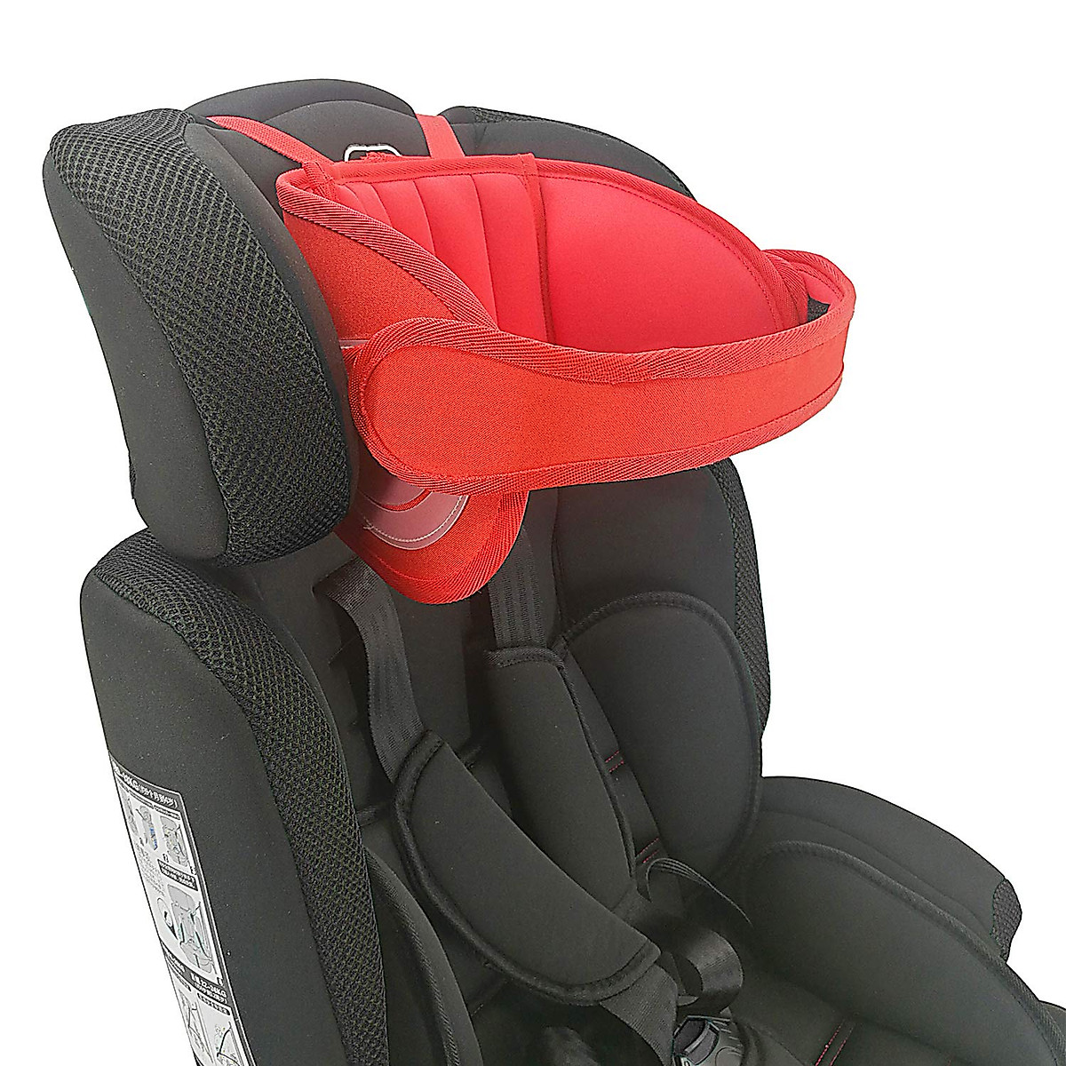Adjustable Child Car Seat Head Support, Universal Suitable for Both Children and Adults, Head Protect Pad on Child Car Seat, Safety Car Sleeping Headrest for Child, Infants, Toddlers and Adults (Red)