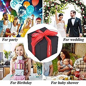 Dasofine Black Gift Boxes, 4'' × 4'' × 3.8'' Kraft Paper Square Box with Lid, 3pcs Small Gift Box, Candle Boxes, Gift Boxes for Halloween, Present, Party