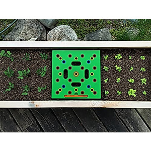 Seeding Square – Seed Sowing Template for Maximum Harvest - Square Foot Gardening Tool Kit – Includes: Color Coded Seed Spacer & Magnetic Seed Dibber/Seed Ruler/Seed Spoon & Vegetable Planting Guide