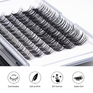 LANKIZ DIY Eyelash Extension, 72pcs Lash Clusters Individual Lash Extensions, Soft Cluster Lashes, 10-16mm Mix Resuale Lash Extension Clusters
