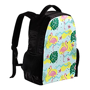 VBFOFBV Backpack for Women Daypack Laptop Backpack Travel Casual Bag, Seamless Flamingo Palm Leaf Flower