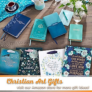 Christian Art Gifts Gift Bag with Tissue Paper: On Wings Like Eagles - Isaiah 40:31 Inspirational Bible Verse, Blue, Small