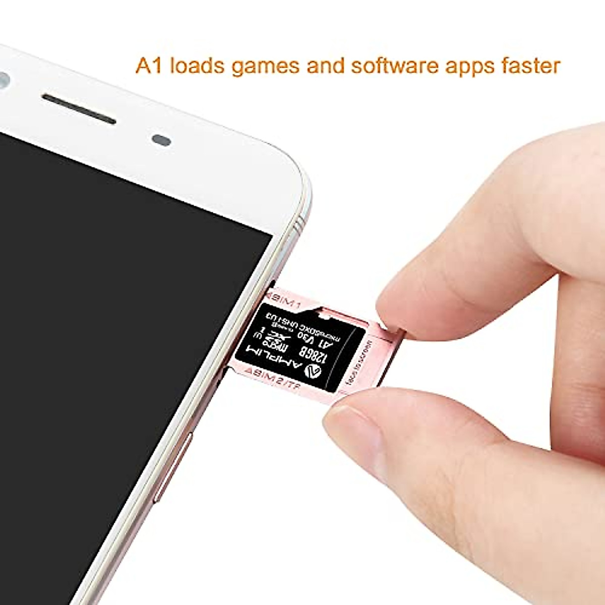Amplim Micro SD Card, 128GB MicroSD Memory Plus Adapter, MicroSDXC SDXC U3 Class 10 V30 UHS-I TF Extreme High Speed Nintendo-Switch, Go Pro Hero, Surface, Phone Galaxy, Camera Security Cam, Tablet