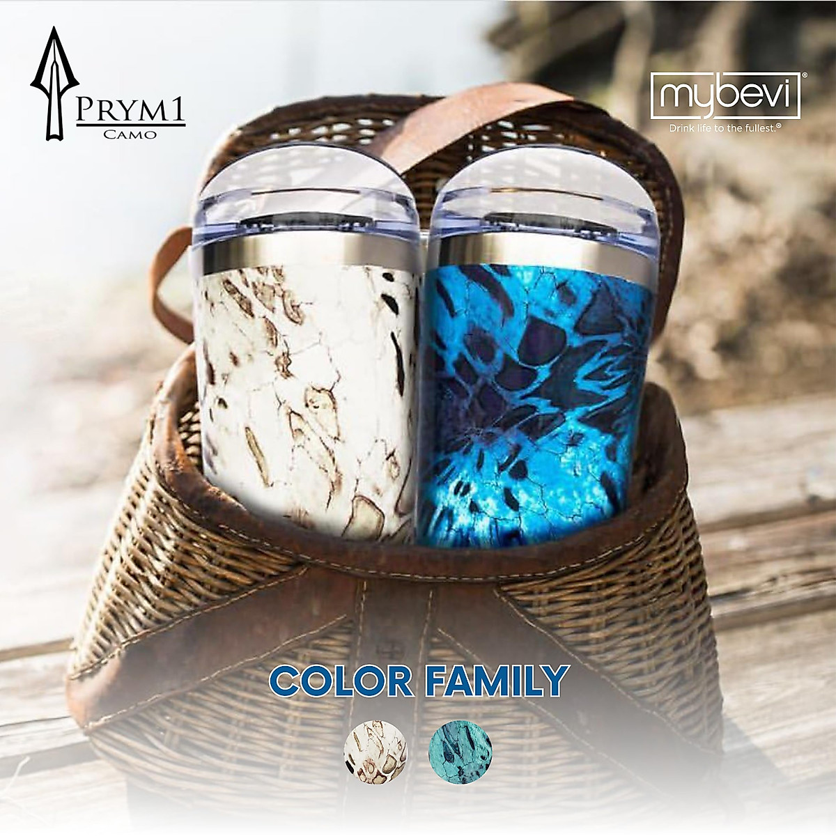 MyBevi Classic Stainless Steel Premium Grade Insulated Travel Tumbler (Shoreline Blue 26 oz)