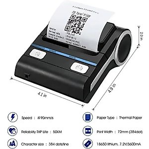 GZGYNADAST 80mm Bluetooth Portable Thermal Receipt Printer,only Compatible with Android/Windows, Can't Support iOS/ipad/MAC,3 inch Ticket Wireless Android Bill Invoice Printer for Small Business