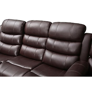 Kingway Inc Johnson Power Recliner Sectional Sofa, Brown