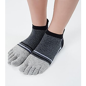 Men Toe Socks Cotton Low Cut No Show Athletic Running 5 Finger Wicking 6 Pack