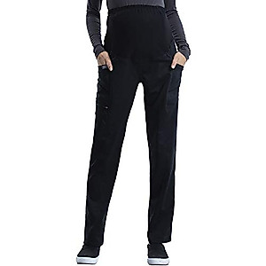 Cherokee Women Scrubs Pant Workwear Revolution Maternity Straight Leg WW155, M, Black