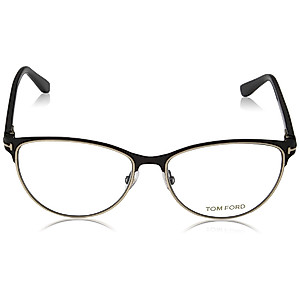 Tom Ford Oval Eyeglasses TF5420 005 Matte/Shiny Black/Gold 54mm FT5420