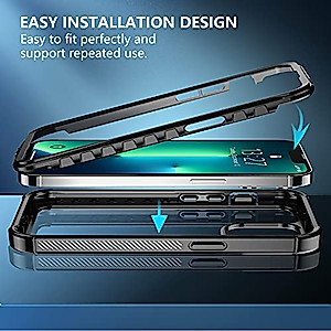 Red2Fire for iPhone 13 Pro Max Case, [360 Full Body] [with Built-in Screen Protector] [Heavy Duty Protection] 12 FT Dropproof Shockproof Dust-Proof Bumper Phone Case for iPhone 13 Pro Max 6.7" Black