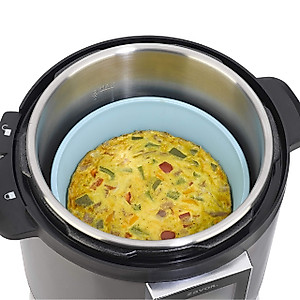 ZAVOR Silicone Baking Dish & Round Cake Pan Mold for 6Qt & Larger Pressure Cookers, Multicookers, Instant & Stock Pots | BPA-free, Non-scratch Pressure Cooker Accessories Collection, Blue