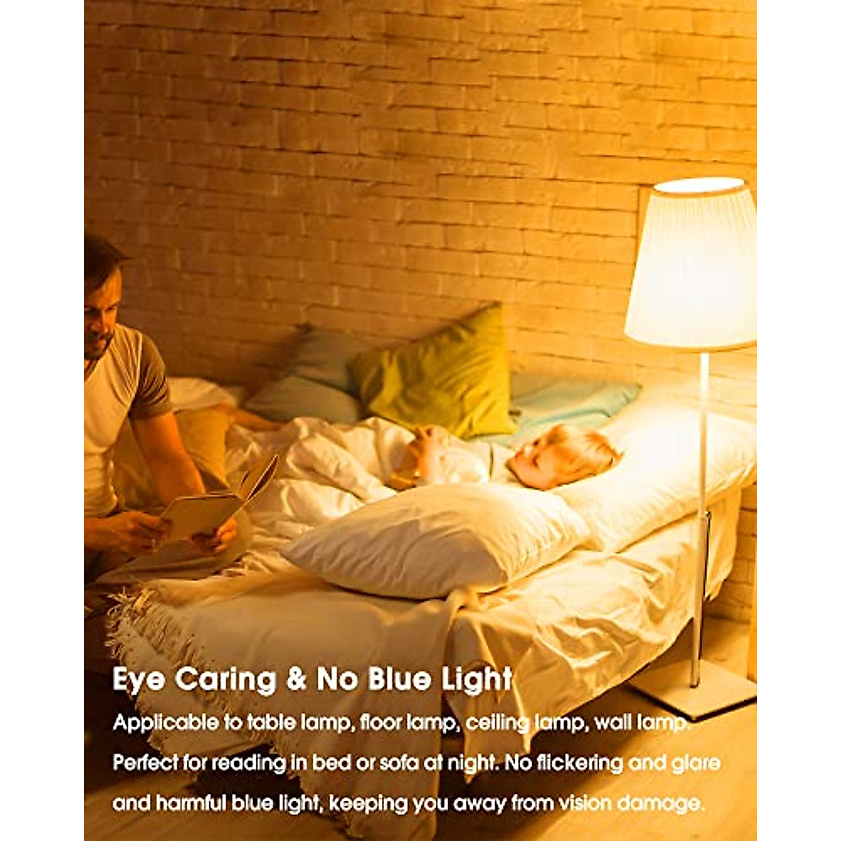 Yellow LED Bug Light Bulbs Outside, A19 LED Yellow Bug Bulb Outdoor 60W Equivalent, 9W Yellow Amber Bug Lights E26 Base Porch Lights, Non-Dimmable LED Lighting for Home, Patio, Deck, Backyard, 4 Pack