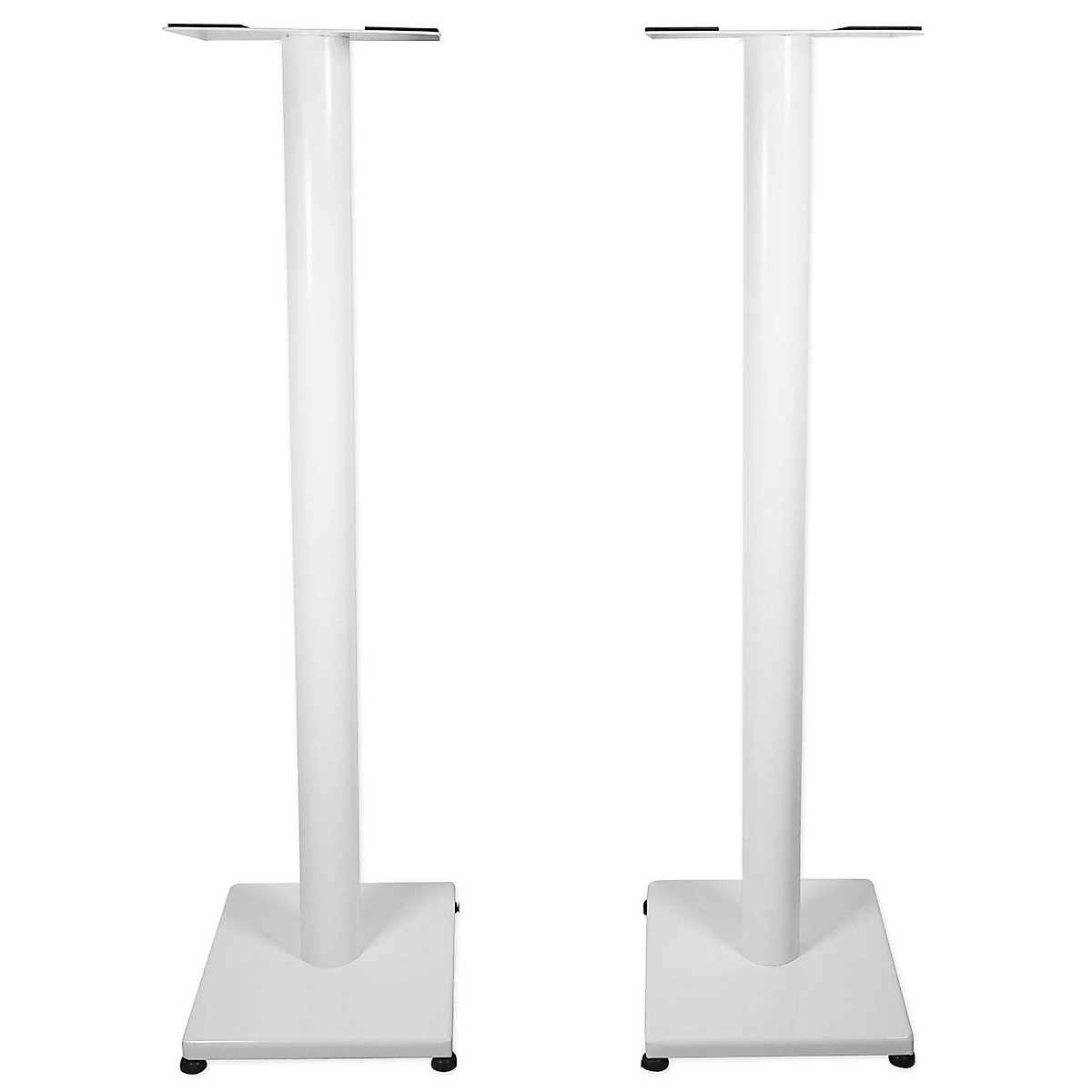 Rockville Pair 37" Steel Bookshelf Speaker/Studio Monitor Stands-White (RS37W V2)