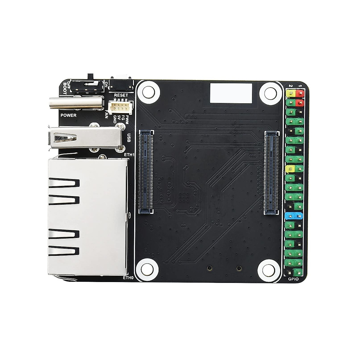 Mini Dual Gigabit Ethernet Base Board for Raspberry Pi Compute Module 4 CM4, Onboard ETH/Micro SD/USB Interfaces, Suitable for Evaluating The Raspberry Pi CM4 or Being Integrated into End Products