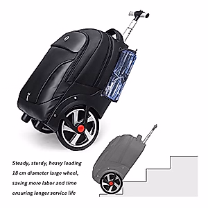 HSYKING AOKING 20 Inches Large Wheeled Rolling Laptop Backpack For Business Men Women and Travel Commuter Carry-on Laptop Backpack Travel Luggage Wheeled Adult Backpack (Black, 20 Inches)