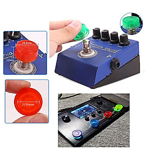 Jiayouy Guitar Effect Pedal Footswitch Toppers Foot Nail Cap Protection Cap for Guitar Effect Pedal Protection Cap 20PCS/Set (transparent)