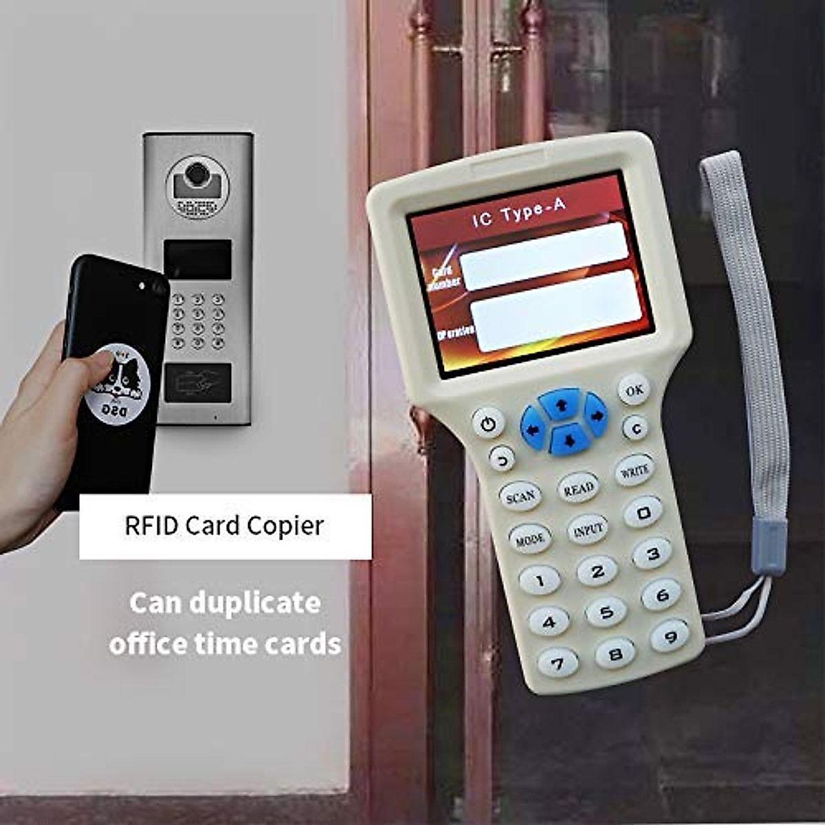 JYT-TOOLS RFID NFC Copier Reader Writer Cloner English 10 Frequency Programmer for ID IC Card/keyfob and 13.56mhz UID Key Access Control System