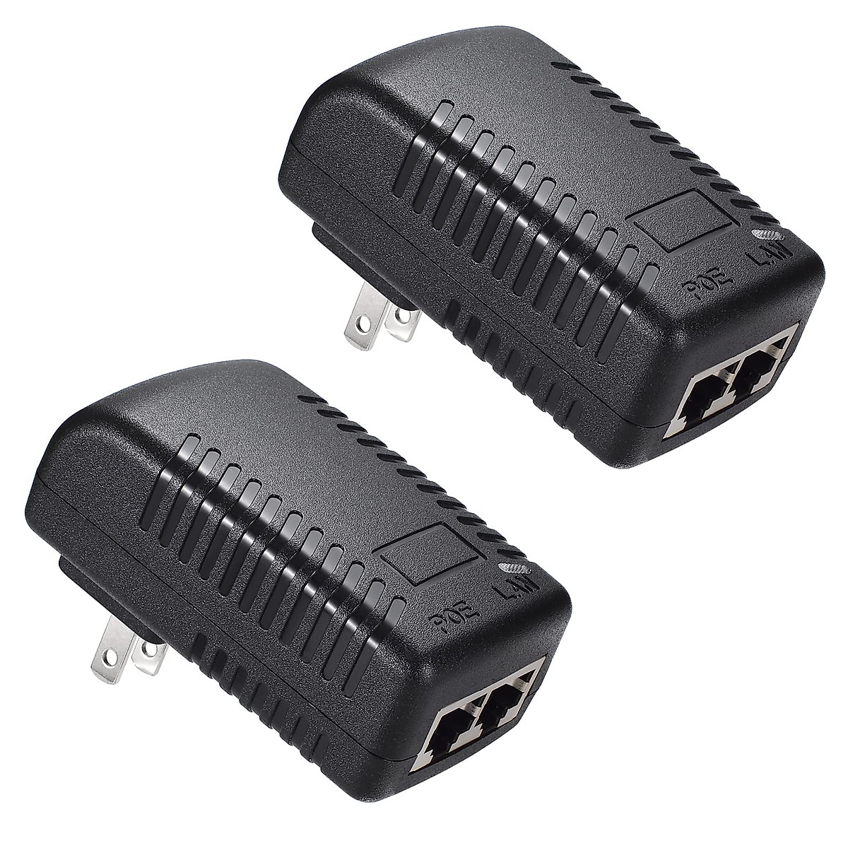Bawofu 48V 24W 0.5A PoE Power Adapter Supply Injector Ethernet with US Wall Plug, IEEE 802.3af Compliant, 10/100Mbps, for IP Voip Phones Cameras PoE Devices, 2Pack