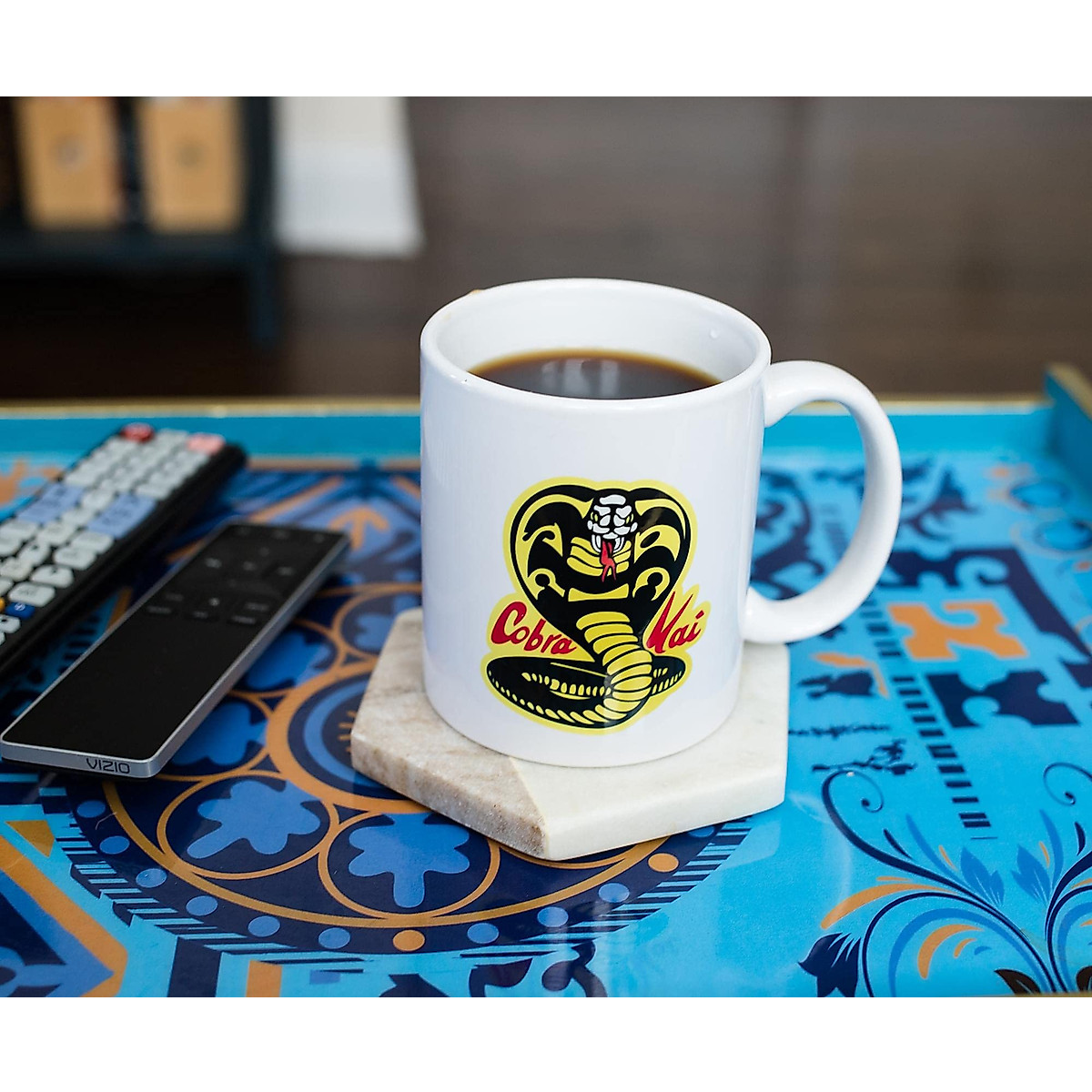 Surreal Entertainment Exclusive The Karate Kid Cobra Kai Logo Ceramic Coffee Mug | Official Martial Arts Movie Collectible | Novelty Drinkware For Home Kitchen Set | Holds 11 Ounces