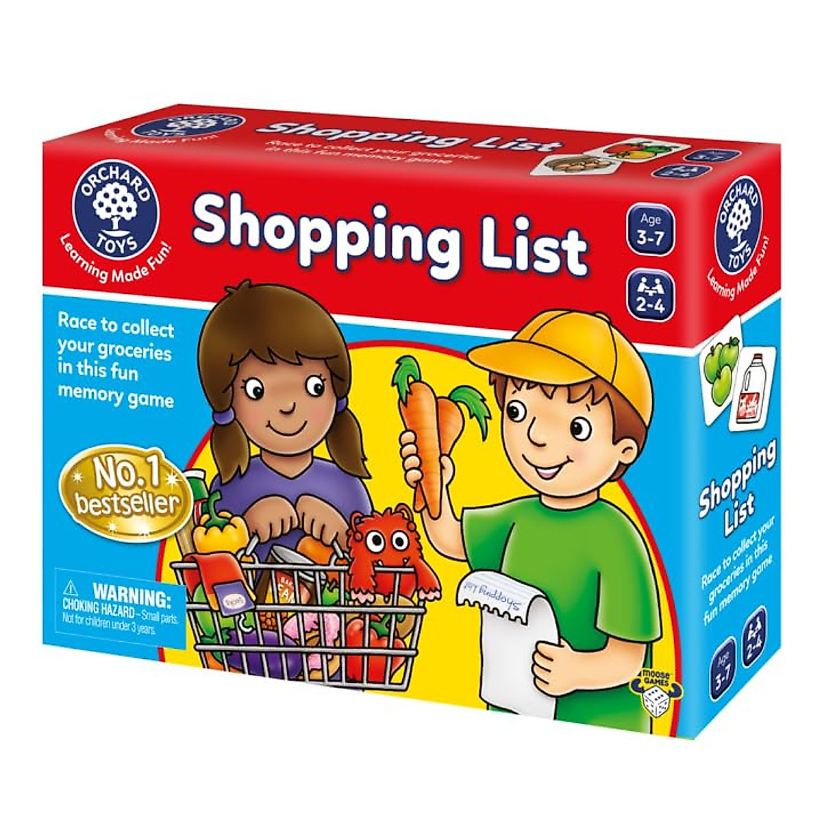 Orchard Toys Moose Games Shopping List Race to Collect Your Groceries in This Fun Memory Game. Age 3-7. 2-4 Players