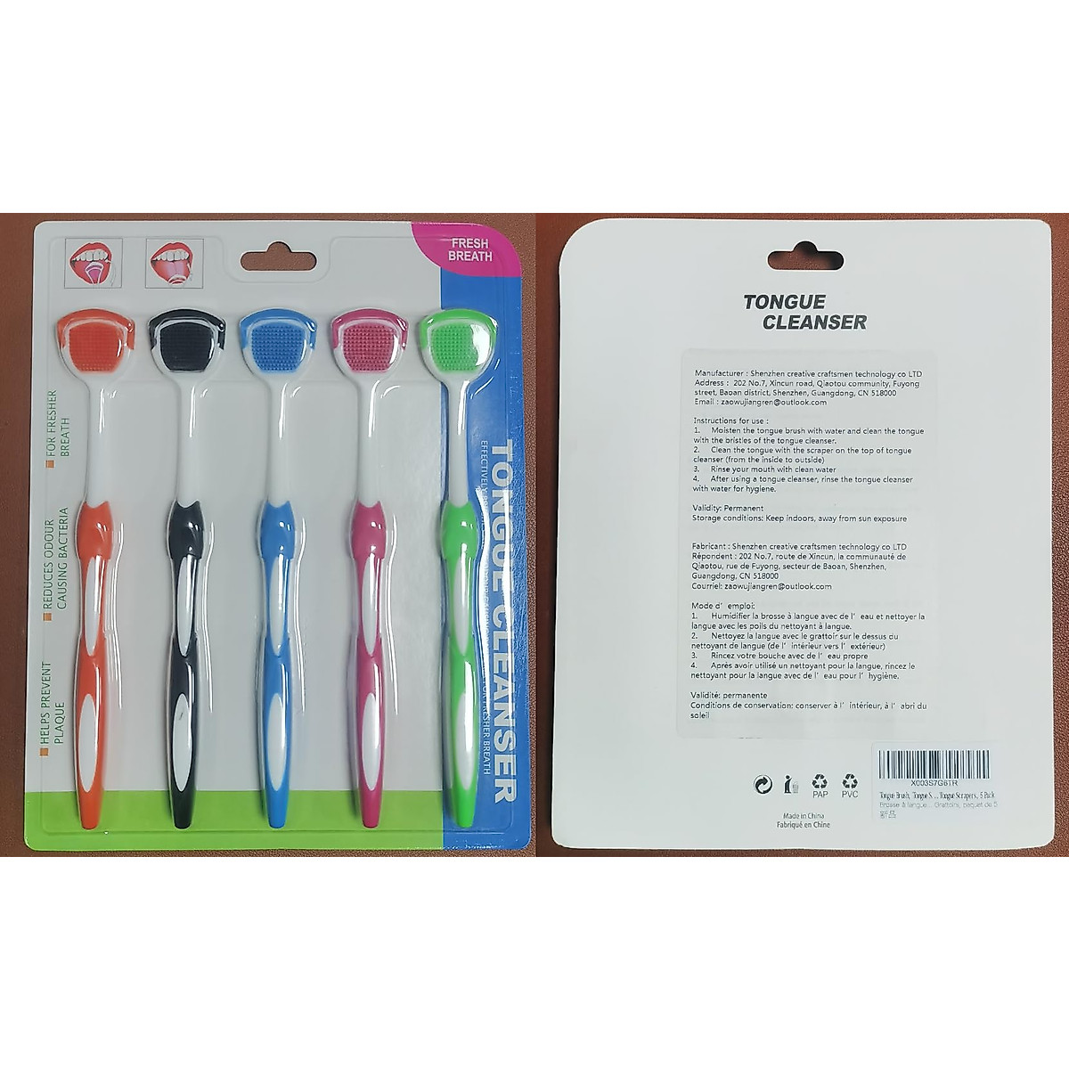 Tongue Brush, Tongue Scraper, Tongue Cleaner, Tongue Scraper Brush, Tongue Scraper Cleaner, Tongue Brushes, Helps Fight Bad Breath, 5 Tongue Scrapers, 5 Pack