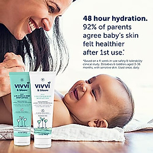 Vivvi & Bloom Gentle 2-in-1 Baby Lotion, Face and Body, for Delicate & Sensitive Baby Skin, Hypoallergenic Lotion Natural Scent, 8.5 oz (Pack of 1)